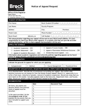 Fillable Online Appeal Form 1 Pdf Notice Of Appeal Request Office