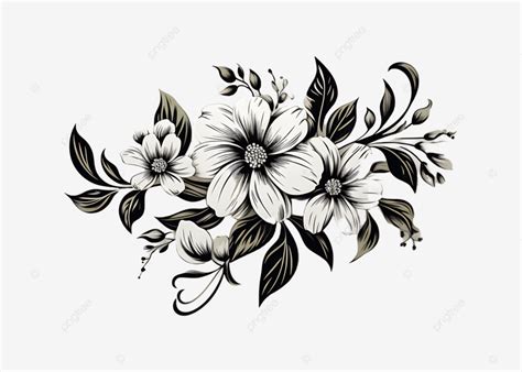 Schwarze Und Wei E Blumen Blume Schwarz Und Wei Vektor Png Und Psd
