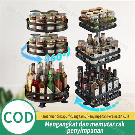 Jual Gotti Serbaguna Rak Bumbu Putar Berputar 360 Derajat Rak Bumbu