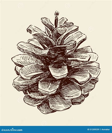 Cone do pinho ilustração do vetor Ilustração de desenho 51209539