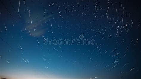 Star Trails On Night Sky Background Dawn Is Coming K Time Lapse