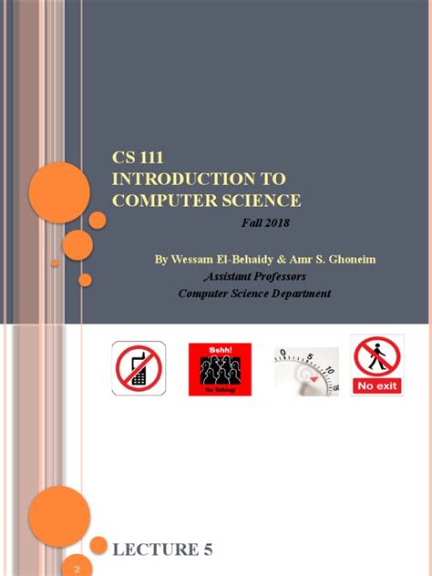 cs 111 introduction to computer science by wessam el behaidy and amr s ghoneim pdf integer
