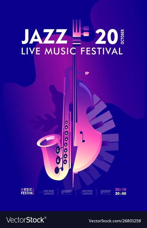 Jazz Music Poster Royalty Free Vector Image Vectorstock