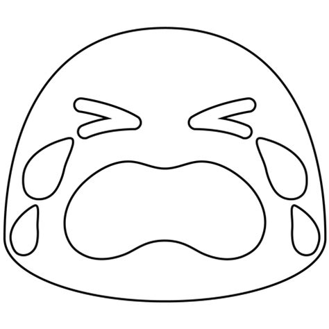 Coloriage Emoji visage qui pleure bruyamment Coloriages à imprimer