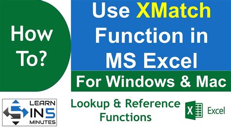 How To Use Xmatch Function In Microsoft Excel Learn In Minutes
