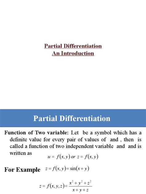 lecture 1 partial differentiation pdf derivative variable mathematics
