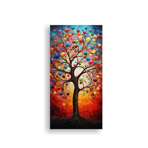 Pintura Abstracta De árbol De La Vida En Colores Vibrantes DecoCuadros