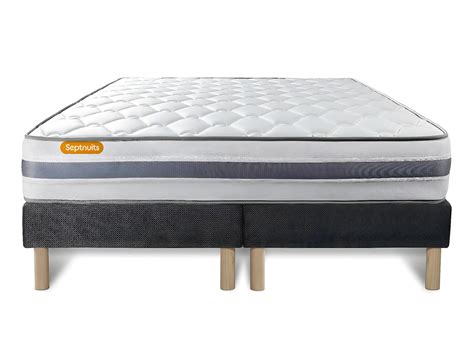 Matelas 160x200 Double Sommiers Gris 80x200 Memo Spring Ressorts