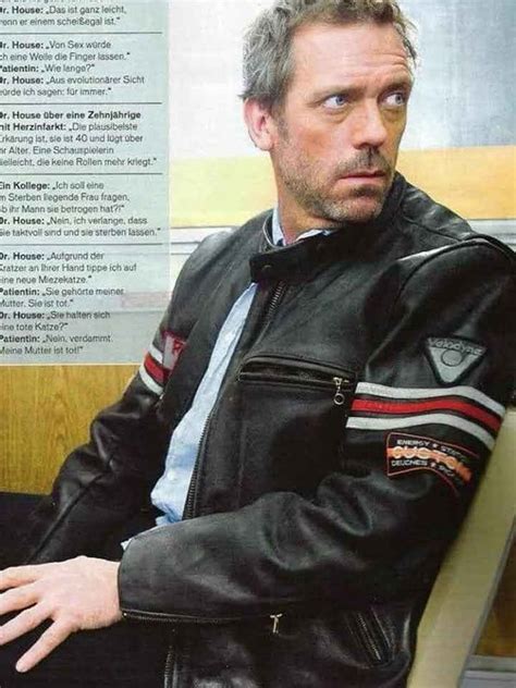 Hugh Laurie House M D RTAI Sports Leather Jacket