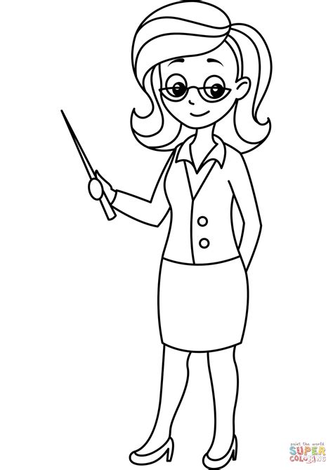 Dibujo De Profesor De Dibujos Animados Para Colorear Dibujos Para