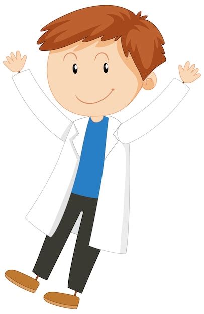 Personagem De Desenho Animado Bonito De Cientista Masculino Em Vestido