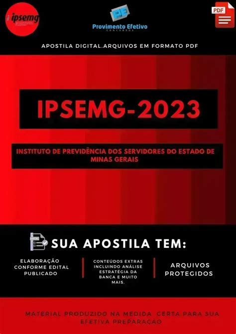 Provimento Efetivo Concursos Apostila IPSEMG Odontologia Analista 2023