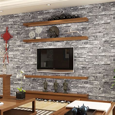39 99us Hanmero Vintage Red White Brick 3d Wallpaper For Living Room
