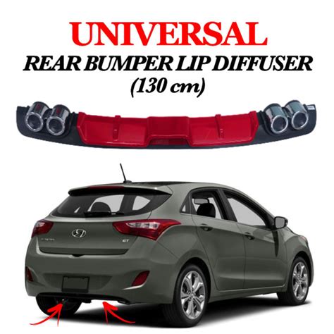 CPA Universal 130cm Car Rear Bumper Diffusers Lip Spoiler Body Kits ABS
