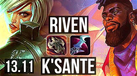 RIVEN Vs K SANTE TOP 8 Solo Kills 66 Winrate 8 2 3 KR Master
