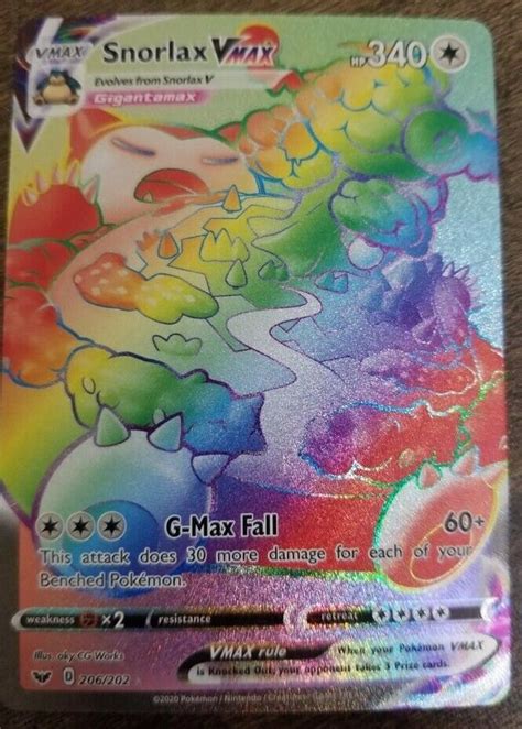 Mavin Pokemon Snorlax Vmax Rainbow Rare