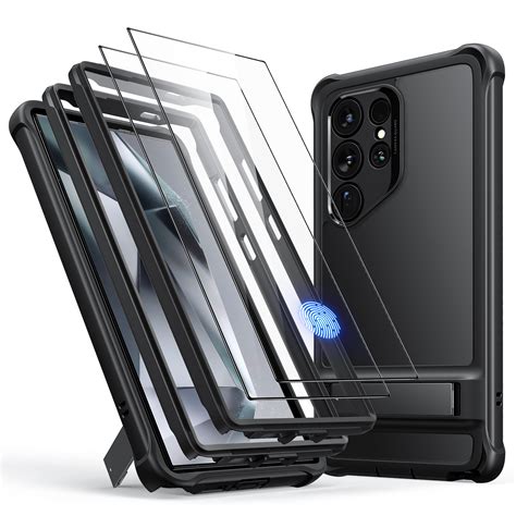 Set de coque avec béquille Armor pour Galaxy S24 Ultra avec protecteur