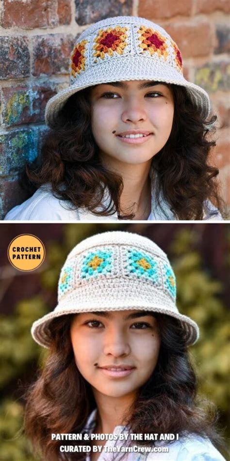 7 Crochet Granny Square Bucket Hat Patterns Crafting Happiness