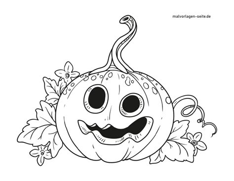Malvorlage Halloween Kürbis Ausmalbild kostenlos herunterladen