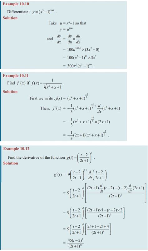 Examples On Chain Rule Differentiation Rules