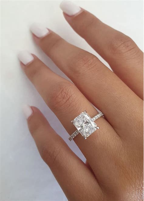2 CT Radiant Cut Moissanite Engagement Ring Radiant Diamond Etsy