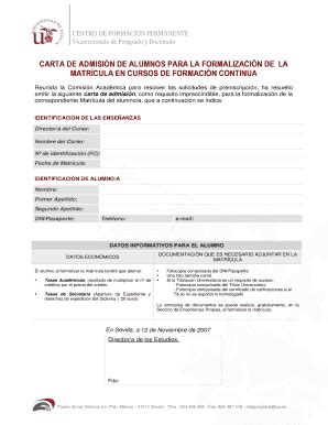 Completable En línea investigacion us CARTA DE ADMISIN DE ALUMNOS