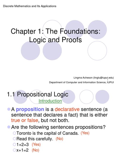 chapter 1 the foundations logic and proofs discrete mathematics and