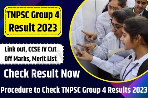 TNPSC Group 4 Result 2023 Out Link CCSE IV Cut Off Marks