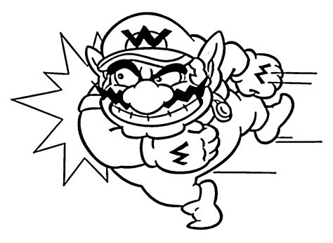 Wario Coloring Pages Coloringpagesonly
