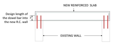 Dowel Bar Design Slab To Existing Wall Structural Engineering