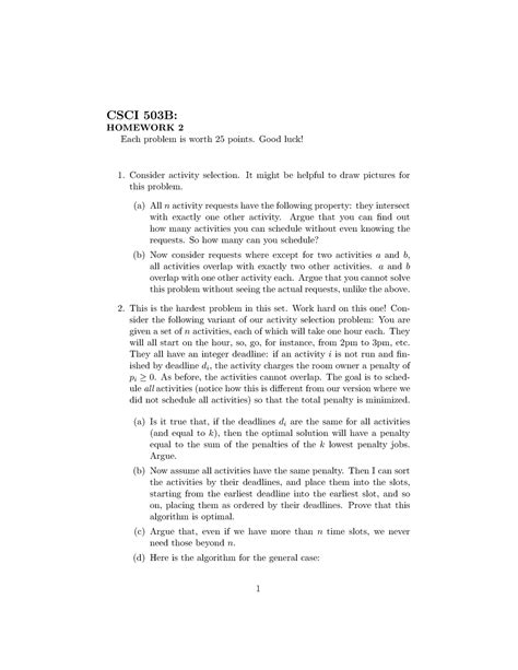 seminar assignments homework 2 csci 503b homework 2 each problem is worth 25 points good