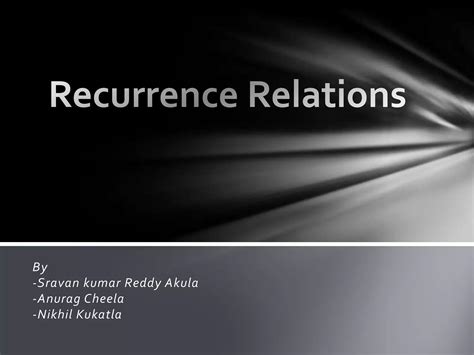 recurrence relations and their solutions ppt