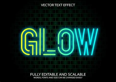 Premium Vector Glow Neon Light Editable Vector Text Effect