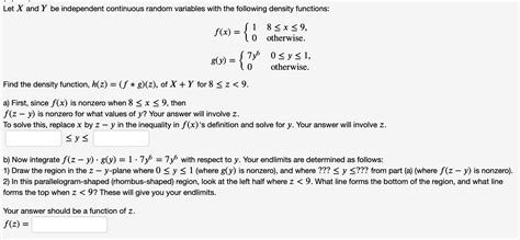 let x and y be independent continuous random