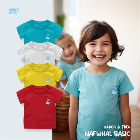 Jual Naked Free Kaos Basic Bayi Anak TBasic Nafwhal Bahan Cotton