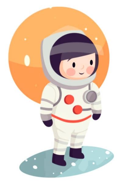 Una Caricatura De Un Astronauta En Un Traje Espacial Foto Premium