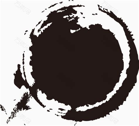 圆形墨迹水墨png元素素材图片下载 万素网