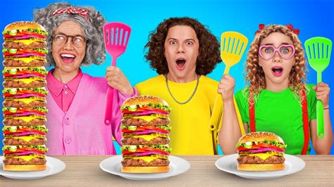 DESAFIO CULINÁRIO VOVÓ VS EU 3 Utensílios e Truques De Cozinha
