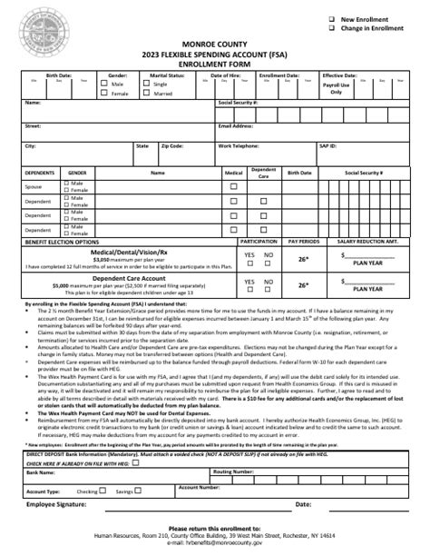 2023 Monroe County New York Flexible Spending Account FSA Enrollment