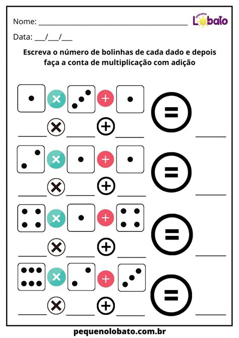 15 Atividades de Multiplicação para Imprimir