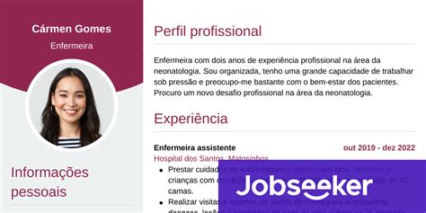Exemplo De Curriculum Vitae Para Enfermeiro Jobseeker