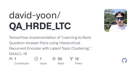 github david yoon qa hrde ltc tensorflow implementation of learning to rank question answer