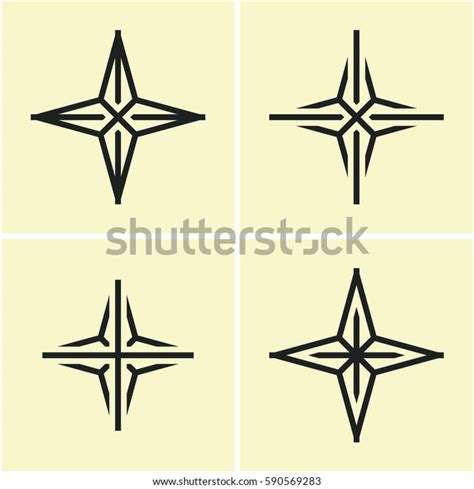 Four Point Star Icon Cross Star Stock Vector Royalty Free 590569283