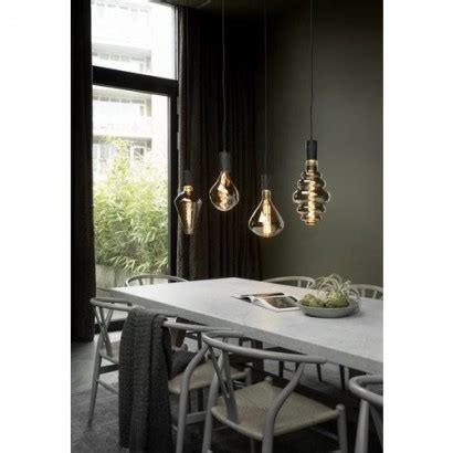 Grosse AMPOULE DÉCO FILAMENT LED XXL E27 ORGANIC EN VERRE FUMÉ NOIR Ø16 5CM