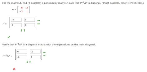 solved for the matrix a find if possible a nonsingular