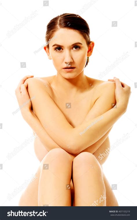 Young Naked Woman Crossed Arms Sitting库存照片407155219 Shutterstock