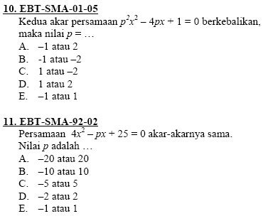 Soal Persamaan Kuadrat Lengkap Dengan Pembahasan