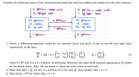 1 derive a differential equations model for the