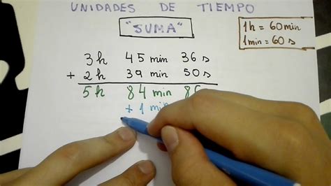 SUMA DE HORAS MINUTOS Y SEGUNDOS YouTube
