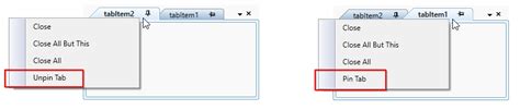 Pin And Unpin Tabitems In Wpf Tabcontrol Control Syncfusion